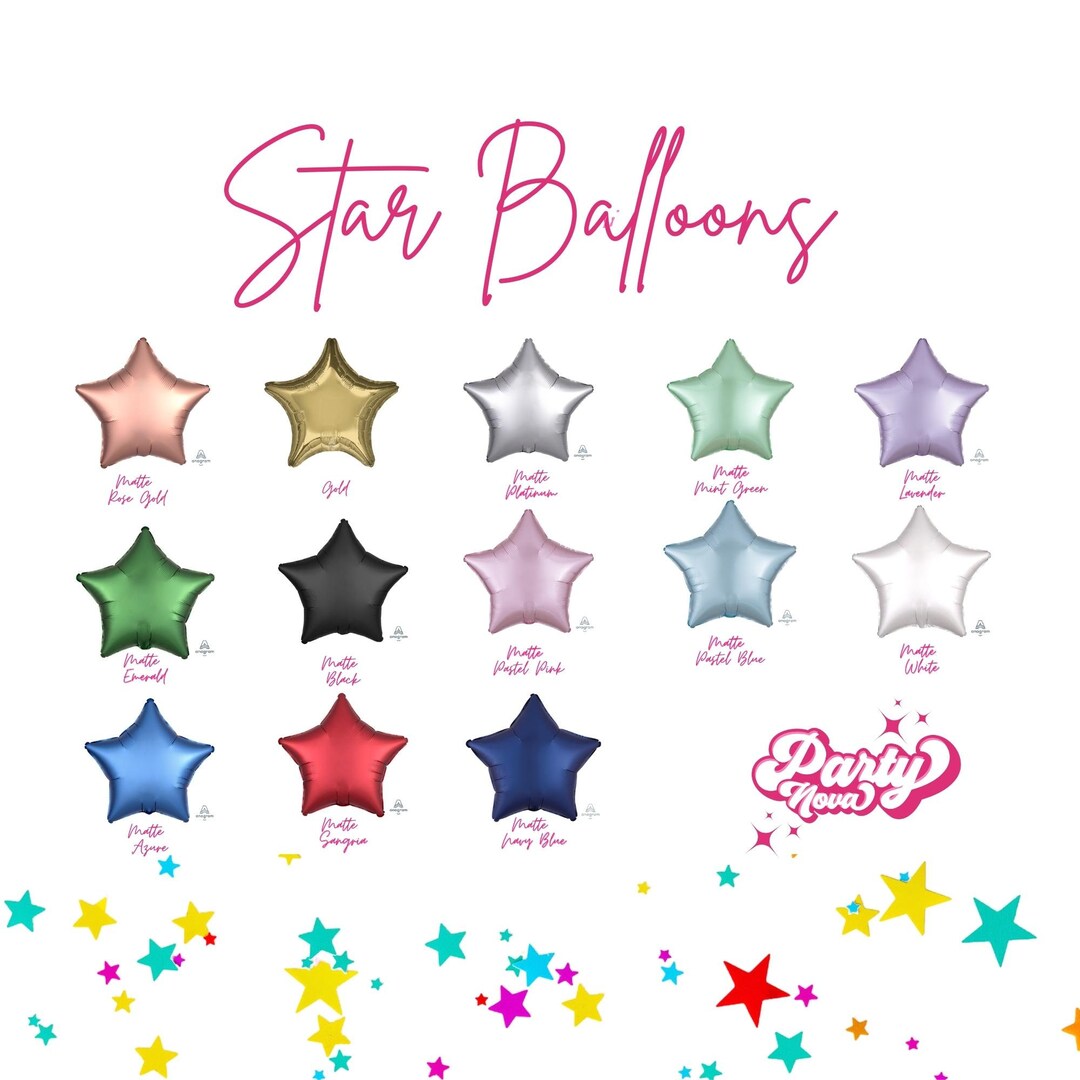 Star Balloon - 18 Inch Satin Mylar Star Balloon - Twinkle Twinkle ...