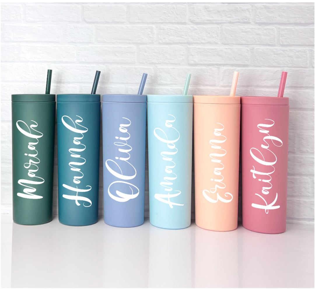 Personalized Tumbler | Bridesmaids Gifts | Rubber Tumbler| Skinny ...