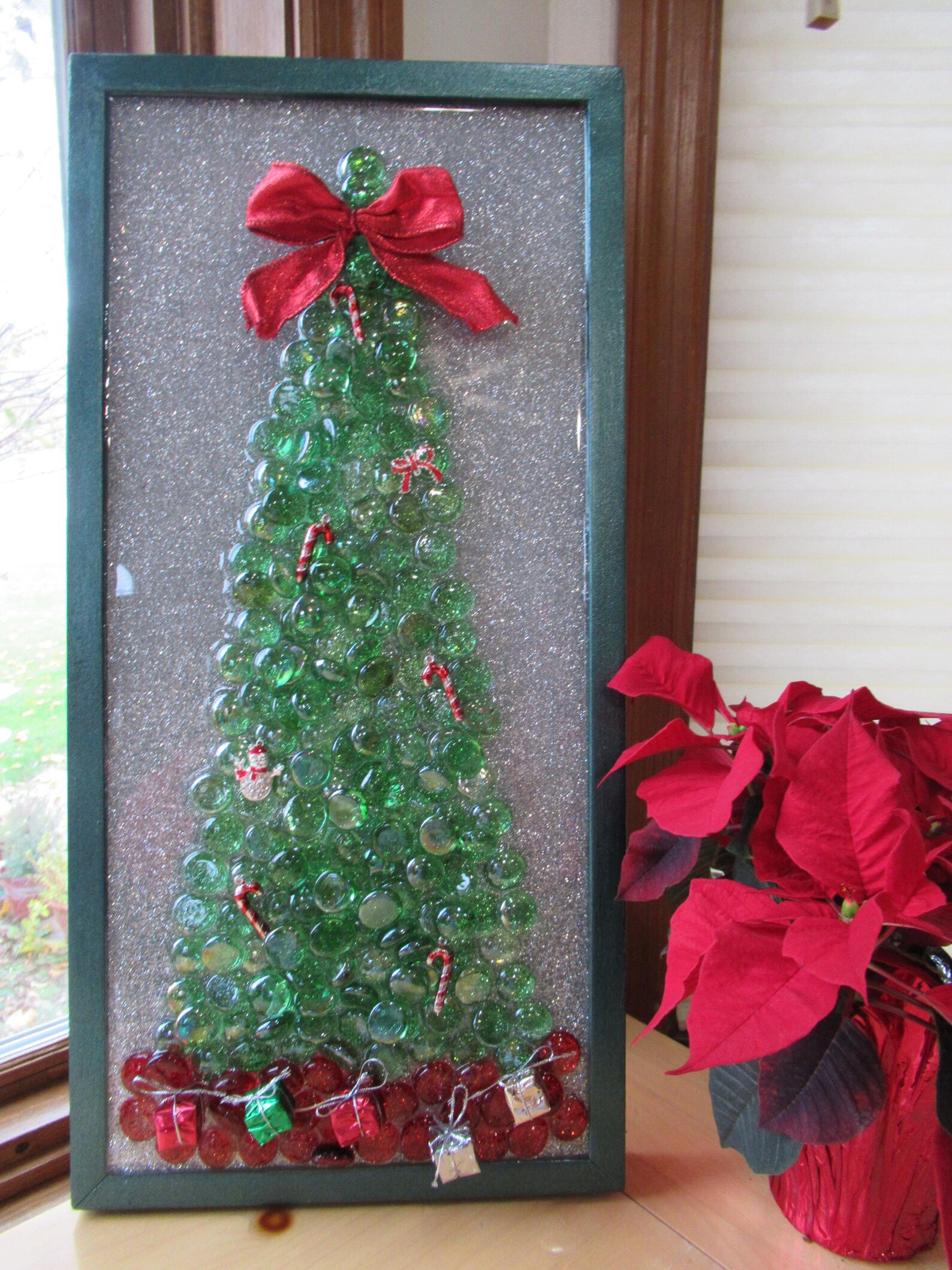 Glass Bead Christmas Tree Wall Art | Handmade Holiday Decor (21"x10 ...