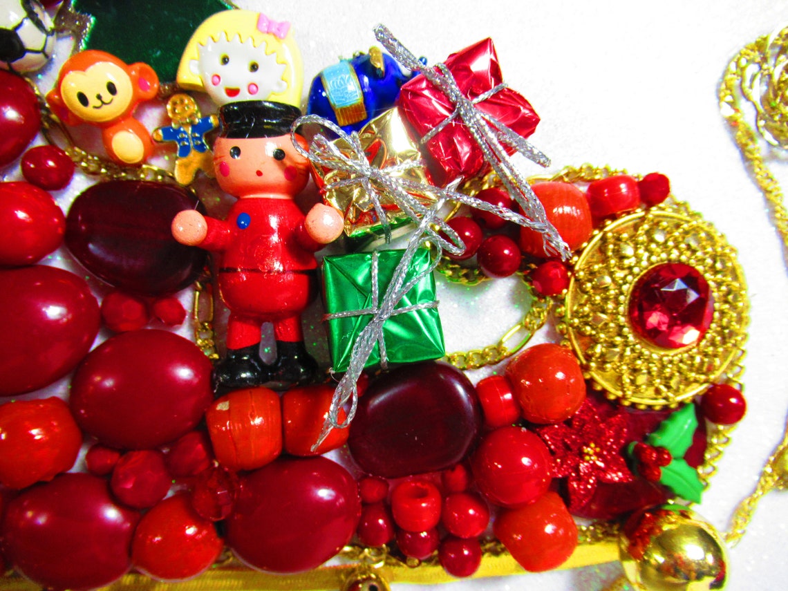 Santa Sleigh Repurposed Jewelry Art 11x14 Framed Shadowbox | Etsy