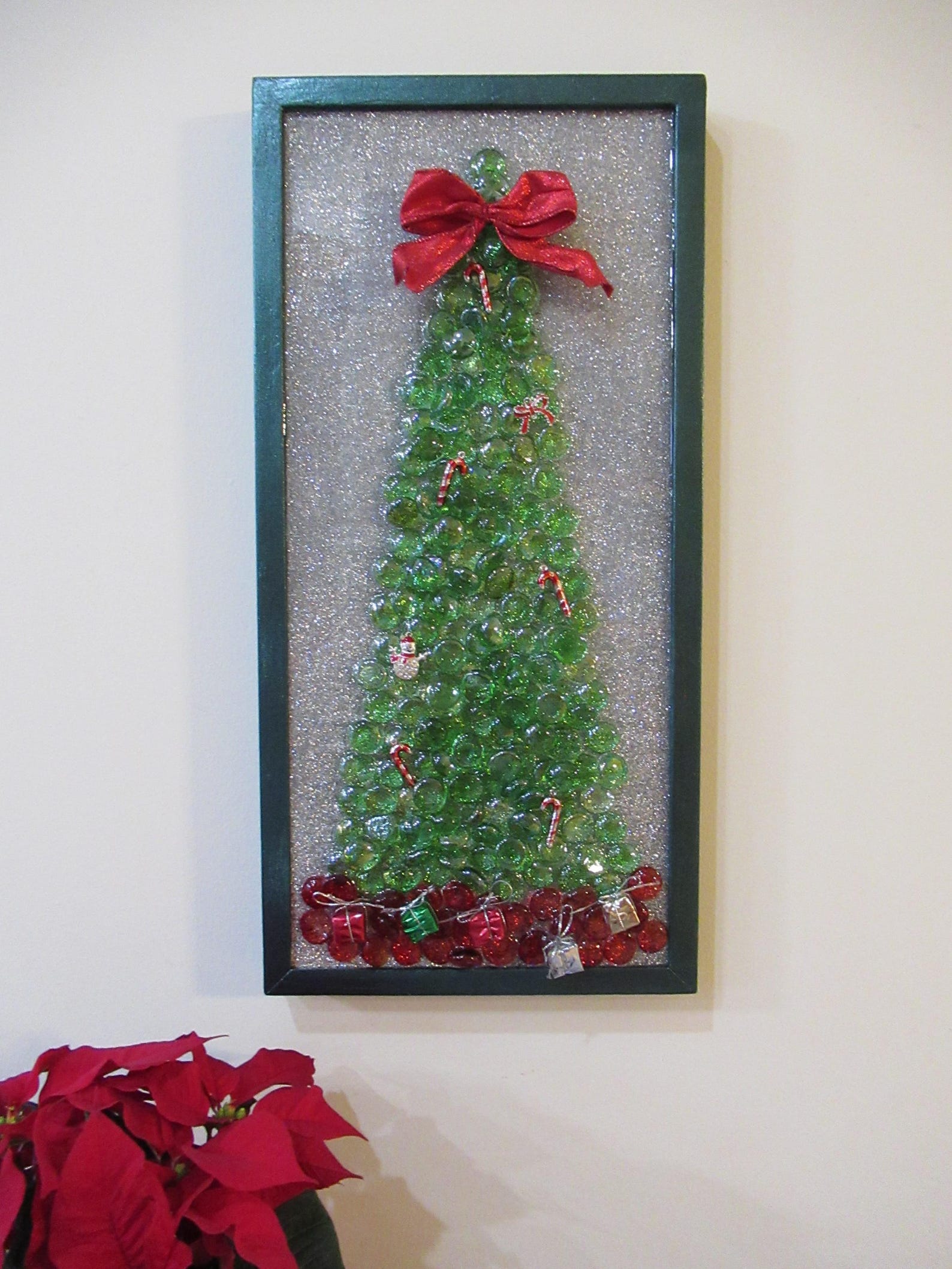 Glass Bead Christmas Tree Wall Art | Handmade Holiday Decor (21"x10 ...
