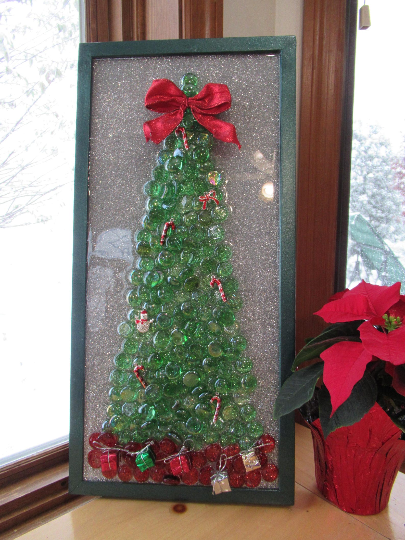 Glass Bead Christmas Tree Wall Art | Handmade Holiday Decor (21"x10 ...