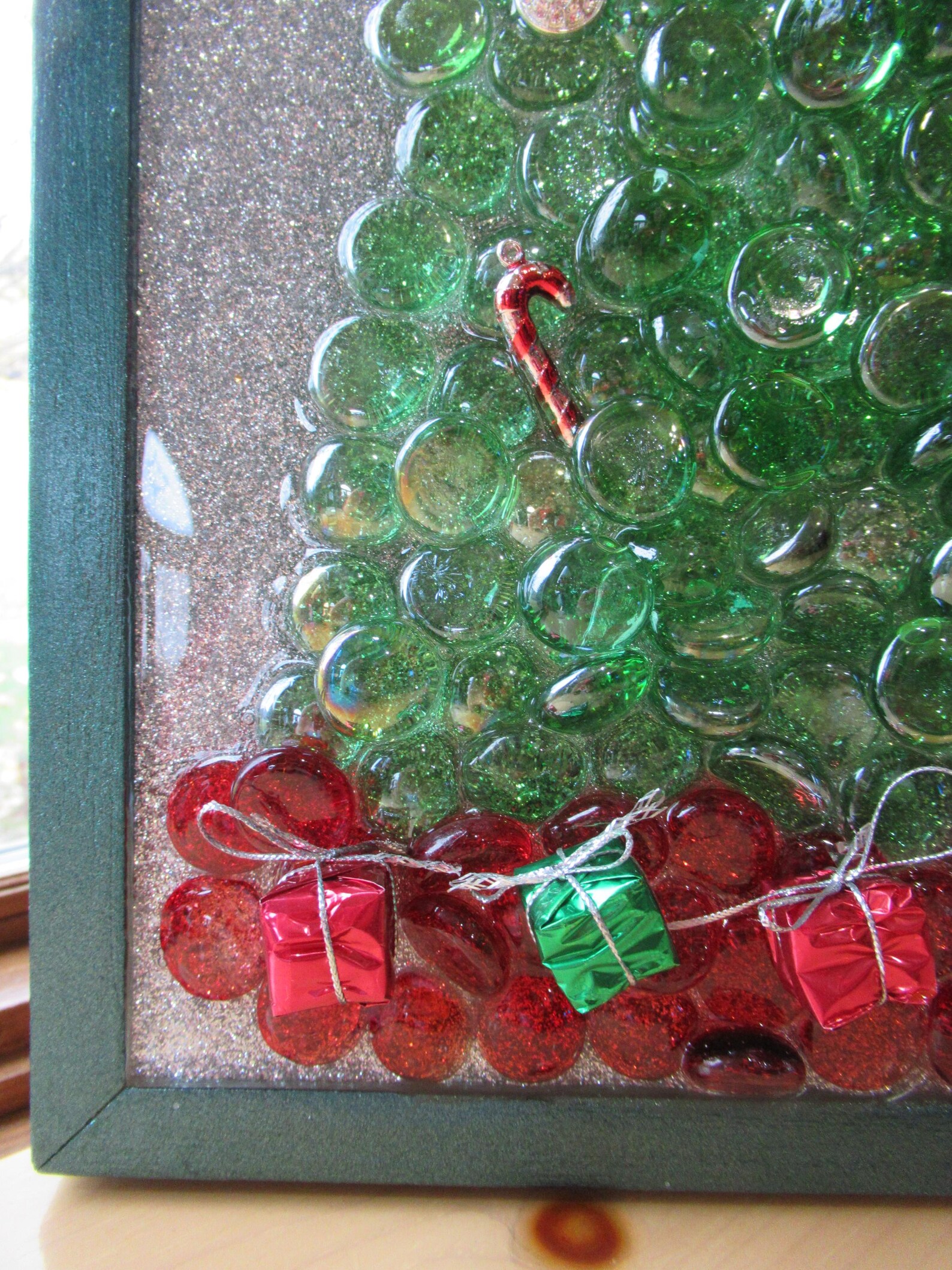 Glass Bead Christmas Tree Wall Art | Handmade Holiday Decor (21"x10 ...