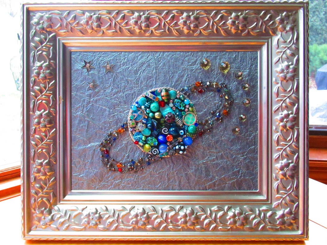 Solar System Celestial Beauty...planet W/rings and Moons Jewelry Art ...
