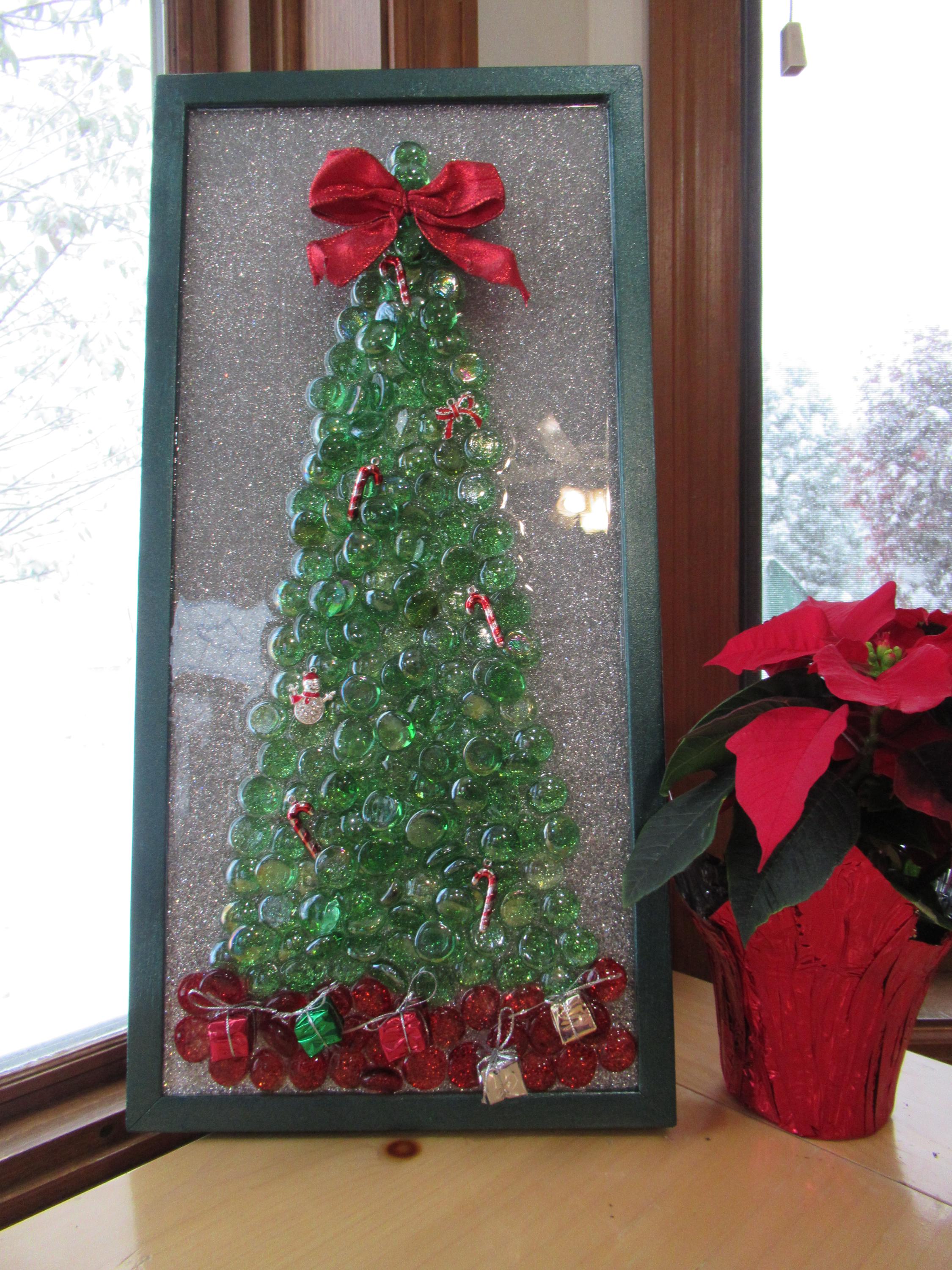 Glass Bead Christmas Tree Wall Art | Handmade Holiday Decor (21"x10 ...