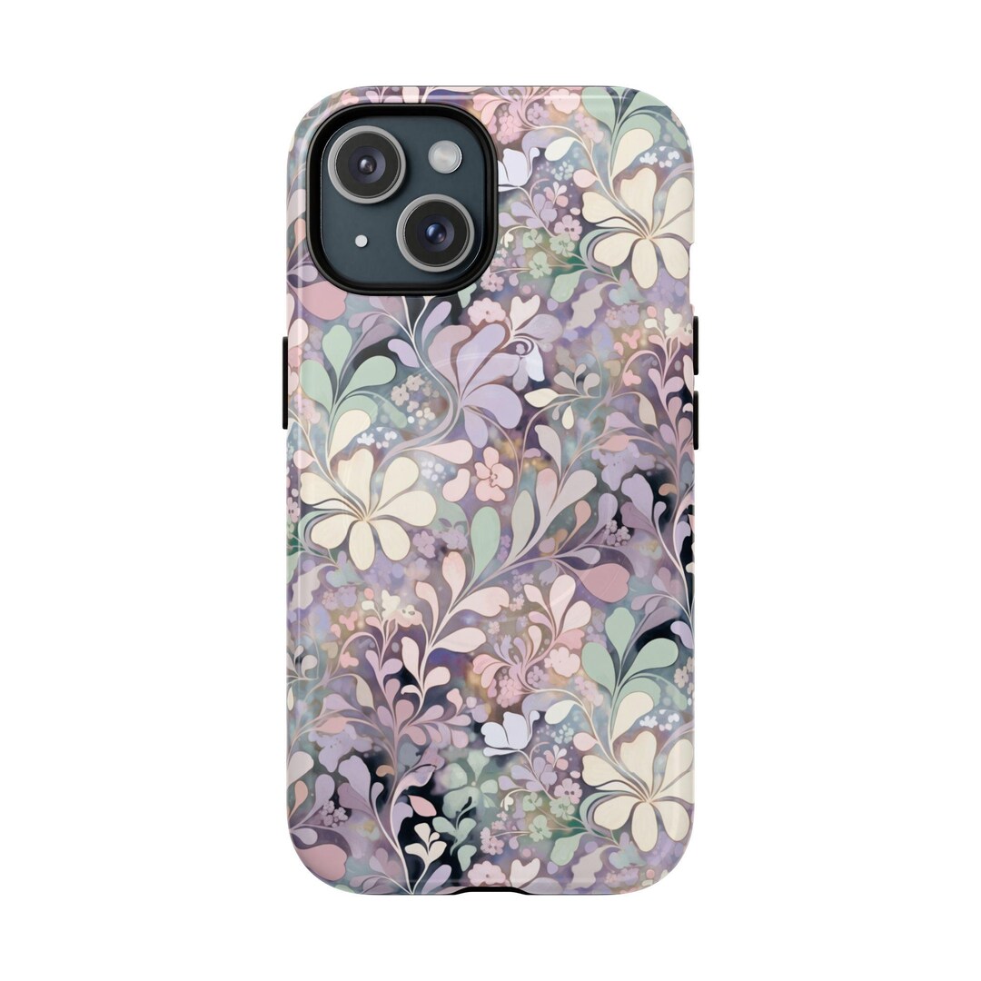 Pastel Floral Swirl Tough Magnetic Case | Floral Phone Case - Etsy
