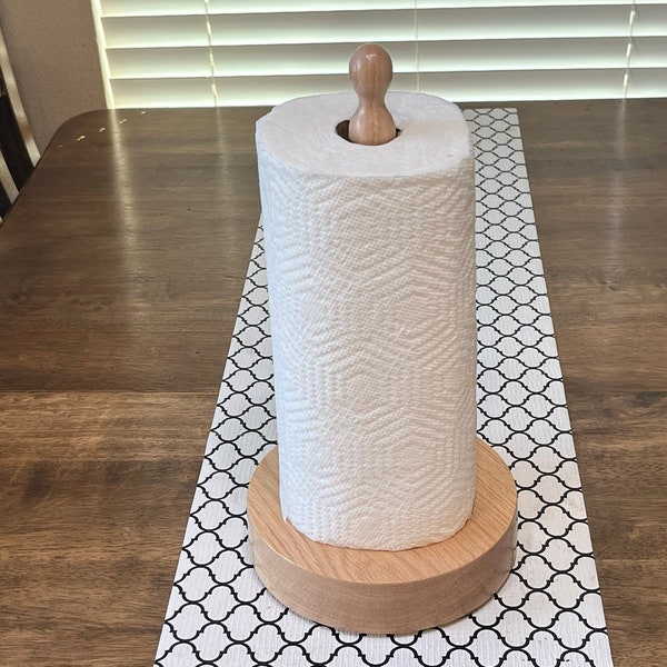 Natural Wood Paper Towel Holder - Etsy