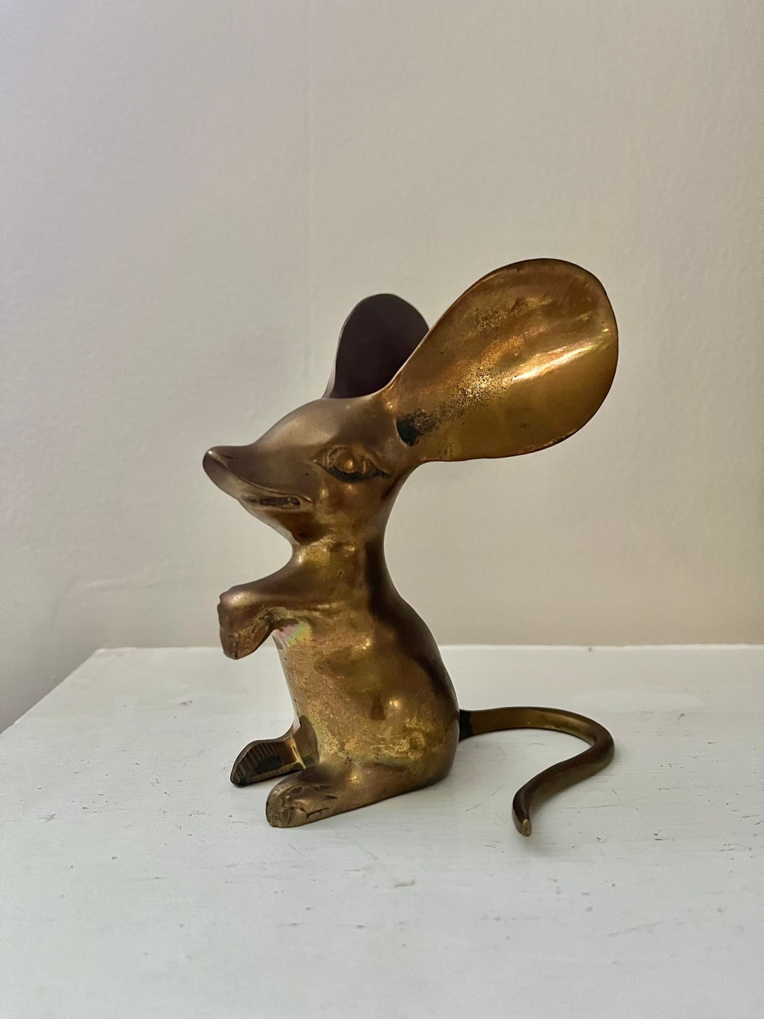 Vintage Brass Mouse W/large Ears | 1960 | Leonard Silver Mfg. Co. Korea ...