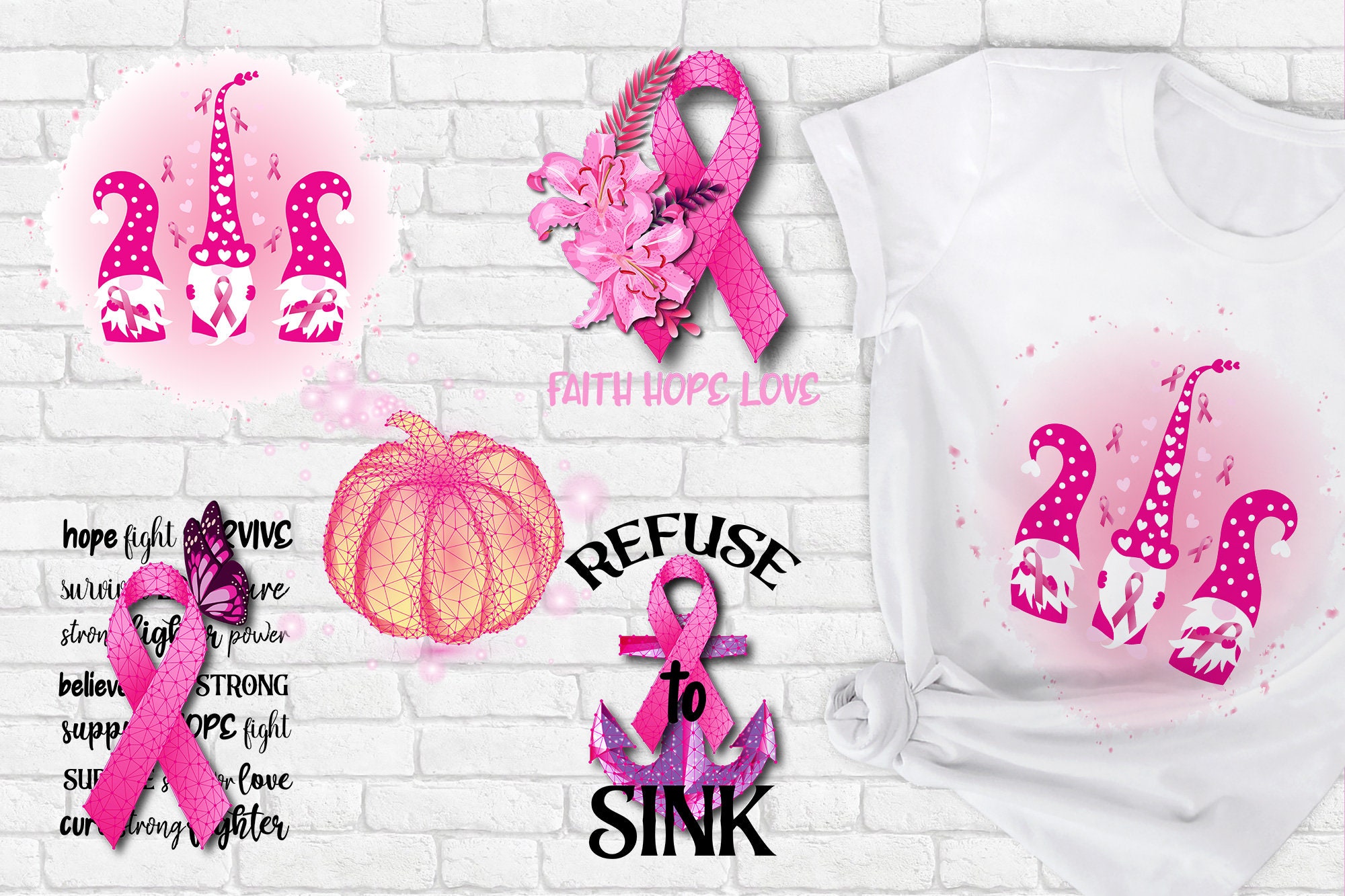 Breast Cancer Awareness Sublimation Designs Bundle. 25 Png Files for ...