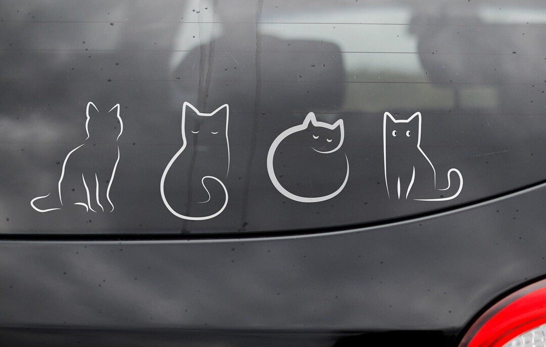 Cat Car Decals Kitty Cat Window Stickers for Van Cat Mom - Etsy