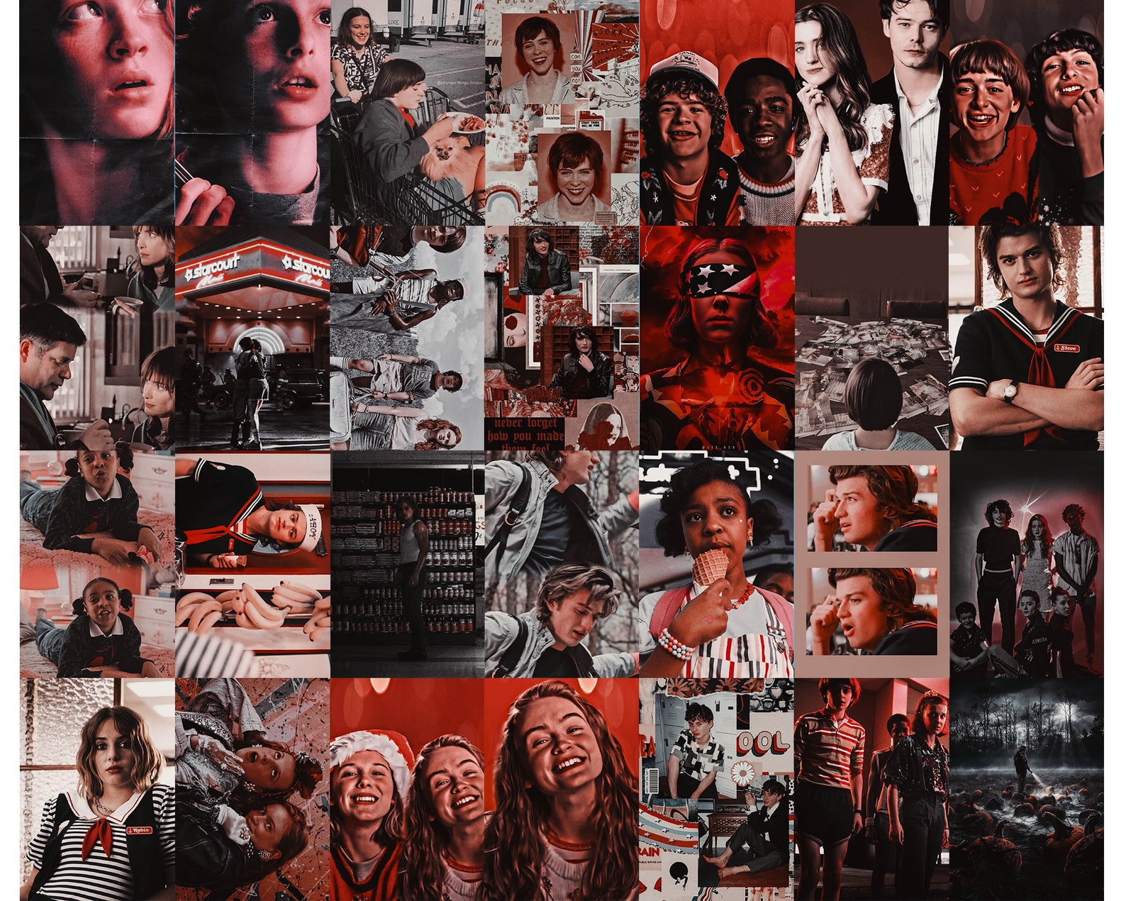 Stranger Things wall collage kit 150 pieces photo wall | Etsy