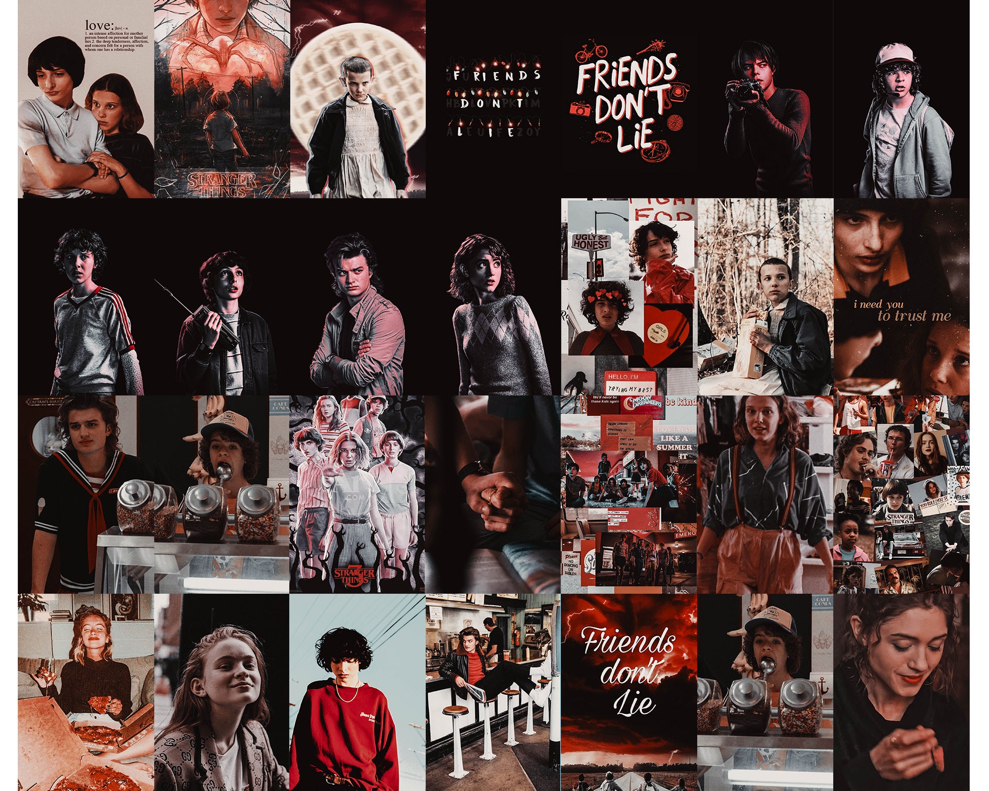 Stranger Things wall collage kit 150 pieces photo wall | Etsy