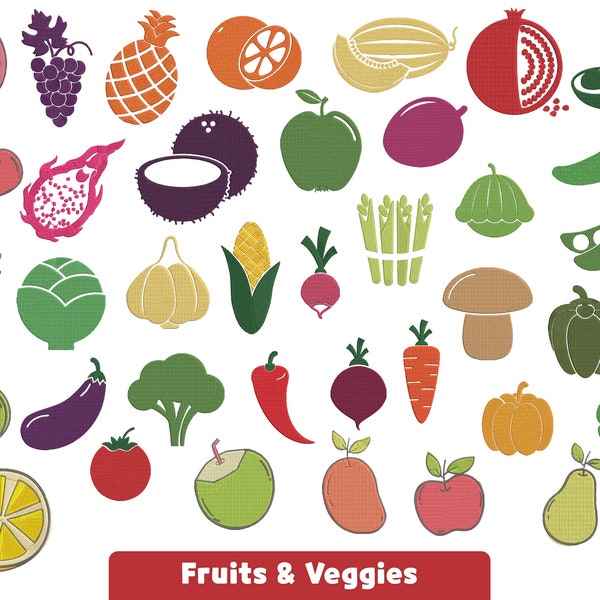 Machine Embroidery Vegetables - Etsy
