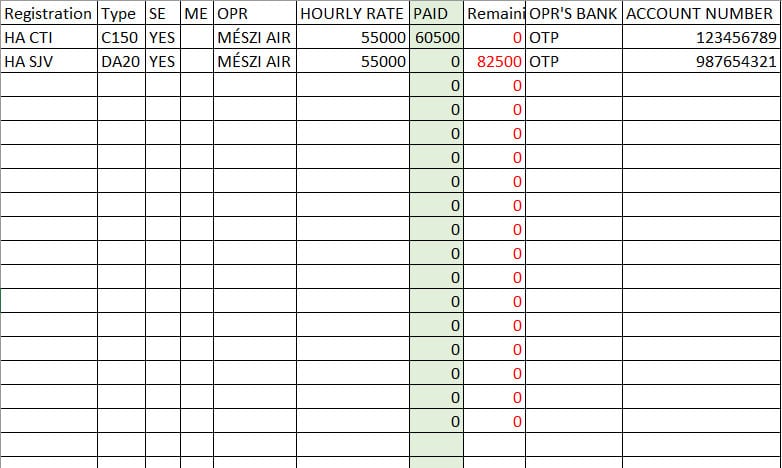 Jeppesen Style Excel Logbook (excel Spreadsheet) - Etsy