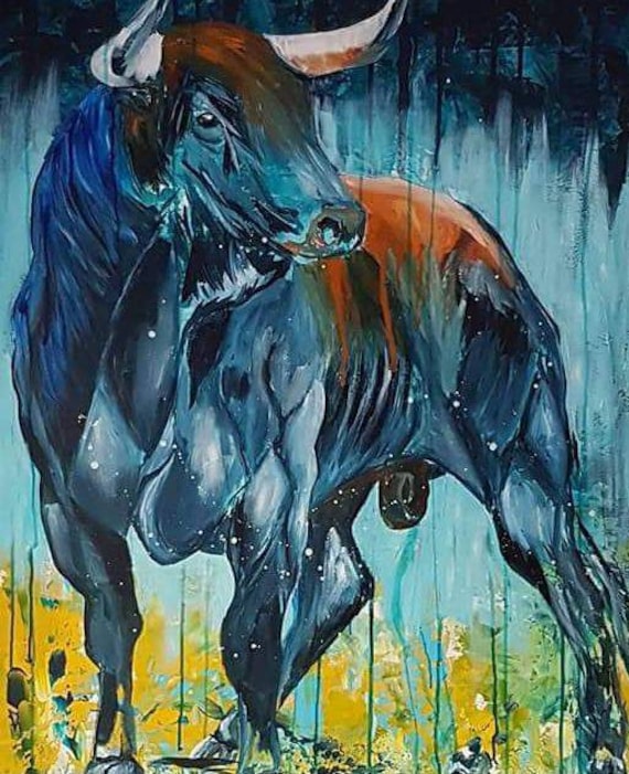 Abstract Bull Painting