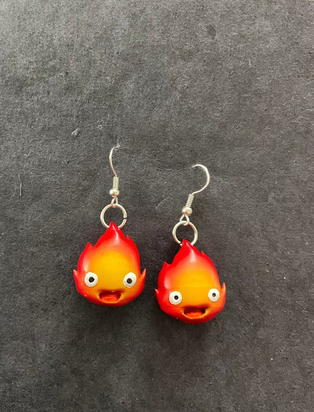 Calcifer Earrings - Etsy