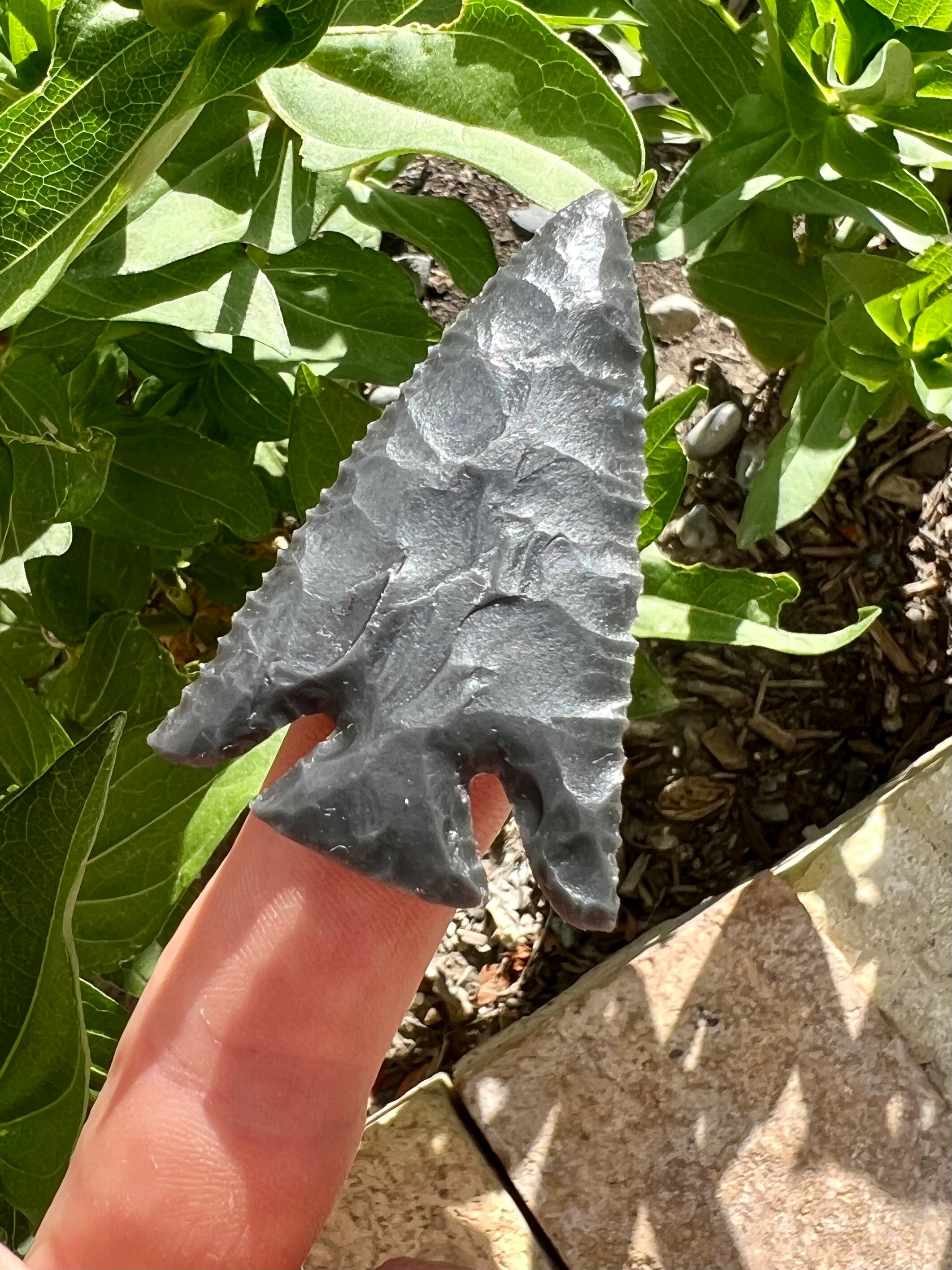 Dacite Obsidian Basal Notch Arrowhead - Etsy