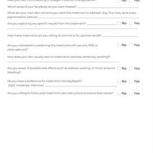 Microneedling Consent Form Template: Editable Clinic Forms - Etsy