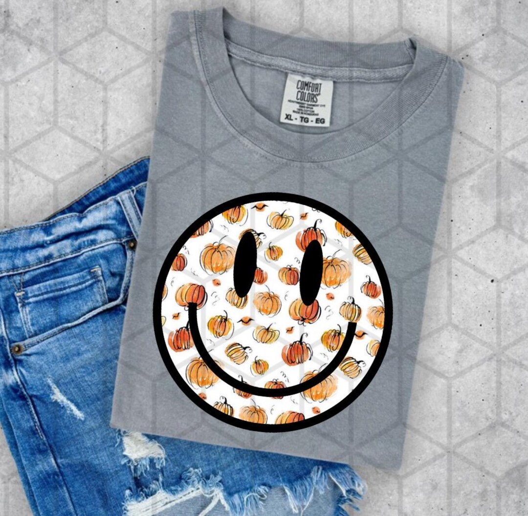 Fall Floral Smiley Face , Fall Png Dtf SVG Screen Print - Etsy