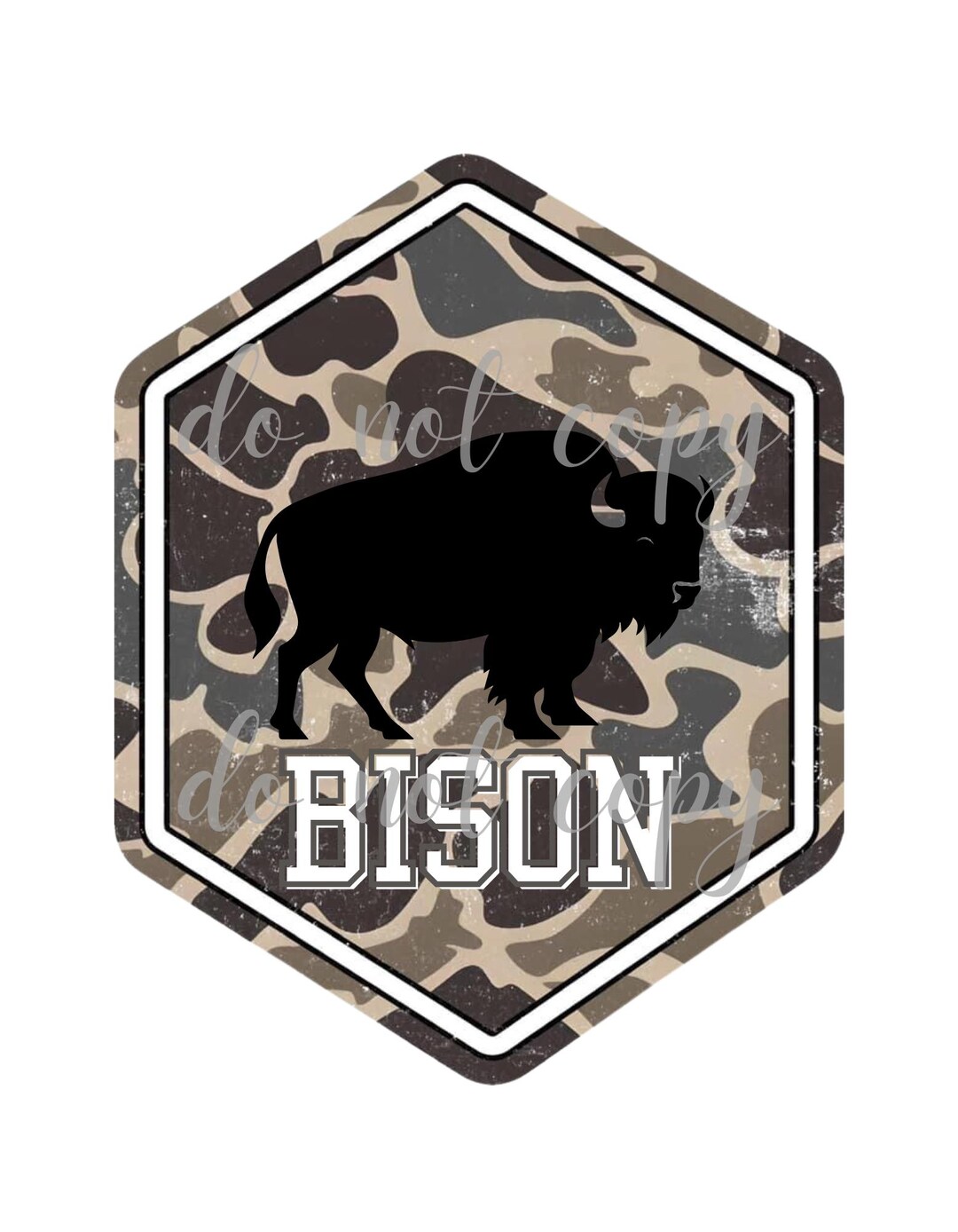 Bison Camo Mascot PNG School Spirit Pride, Digital - Etsy
