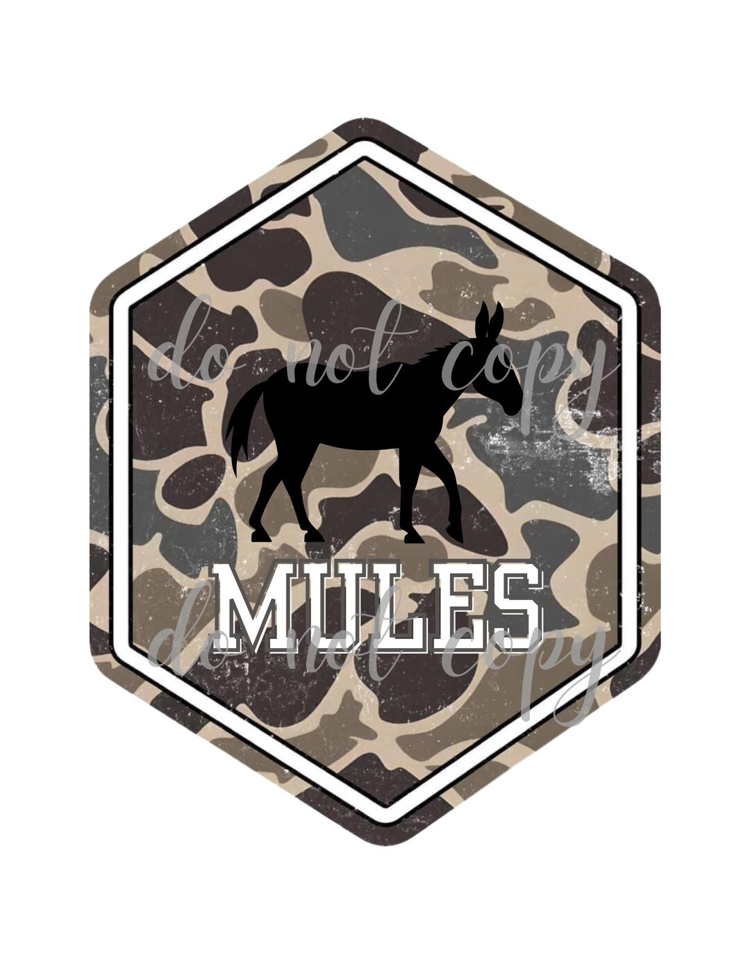 Mules Camo Mascot PNG School Spirit Pride - Etsy
