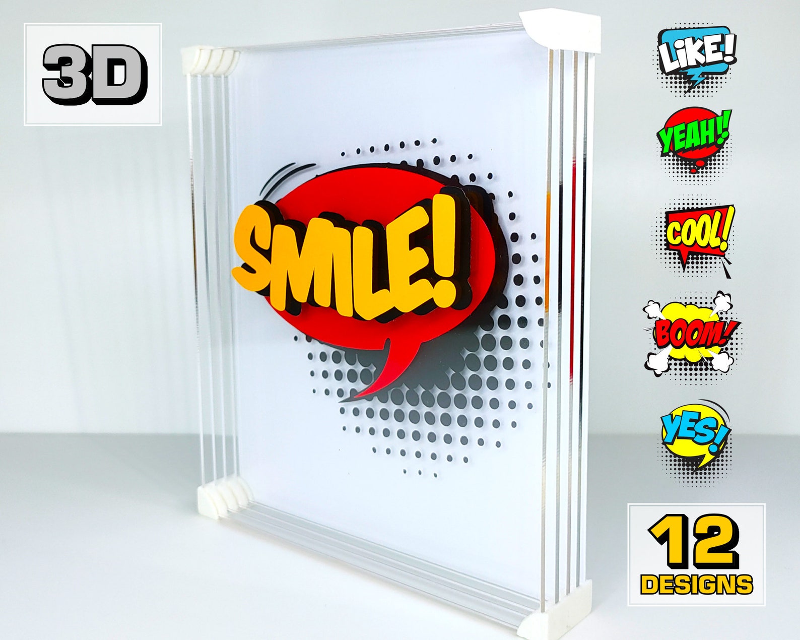 3D Retro Pop Art Sign Unique Freestanding Desk Modern Pop Art - Etsy