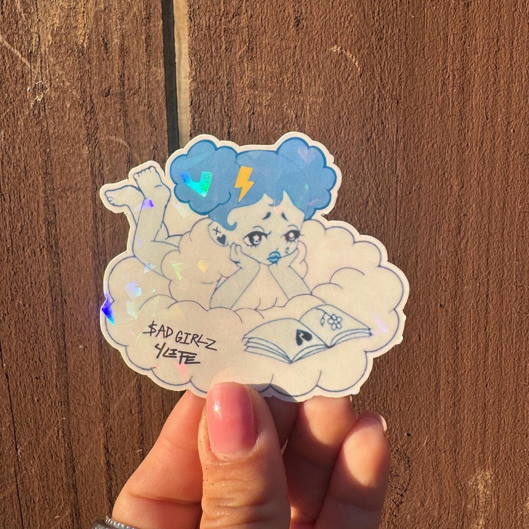 Sad Girlz 4 Life Blu Cloud Sticker|| Junior H Sticker|| Sad Boyz 4 Life ...