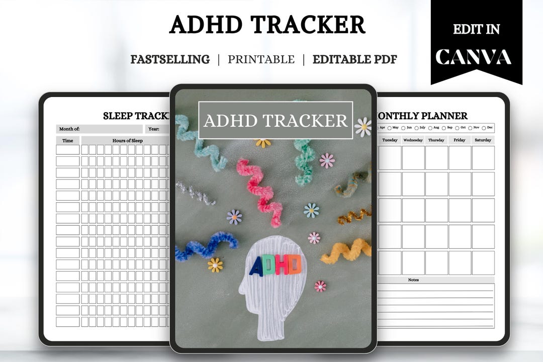 Printable ADHD Tracker: Daily Routine, Focus & Habit Planner (digital ...