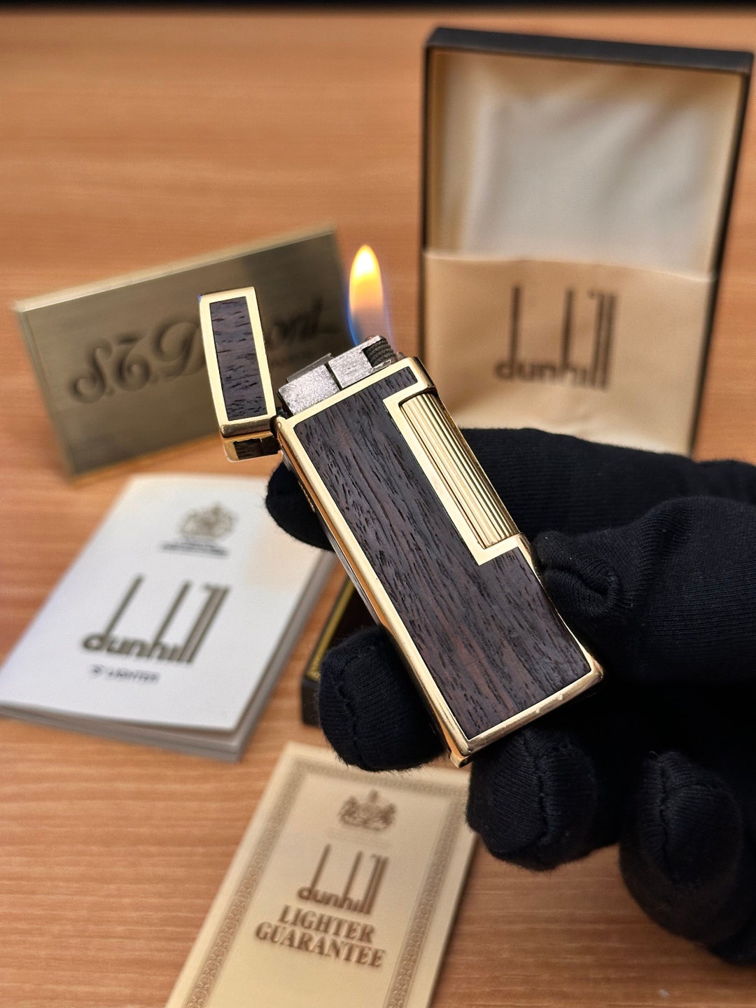 Vintage 1960 Dunhill Rollagas Solid 18k 750 Gold Body Designed With ...