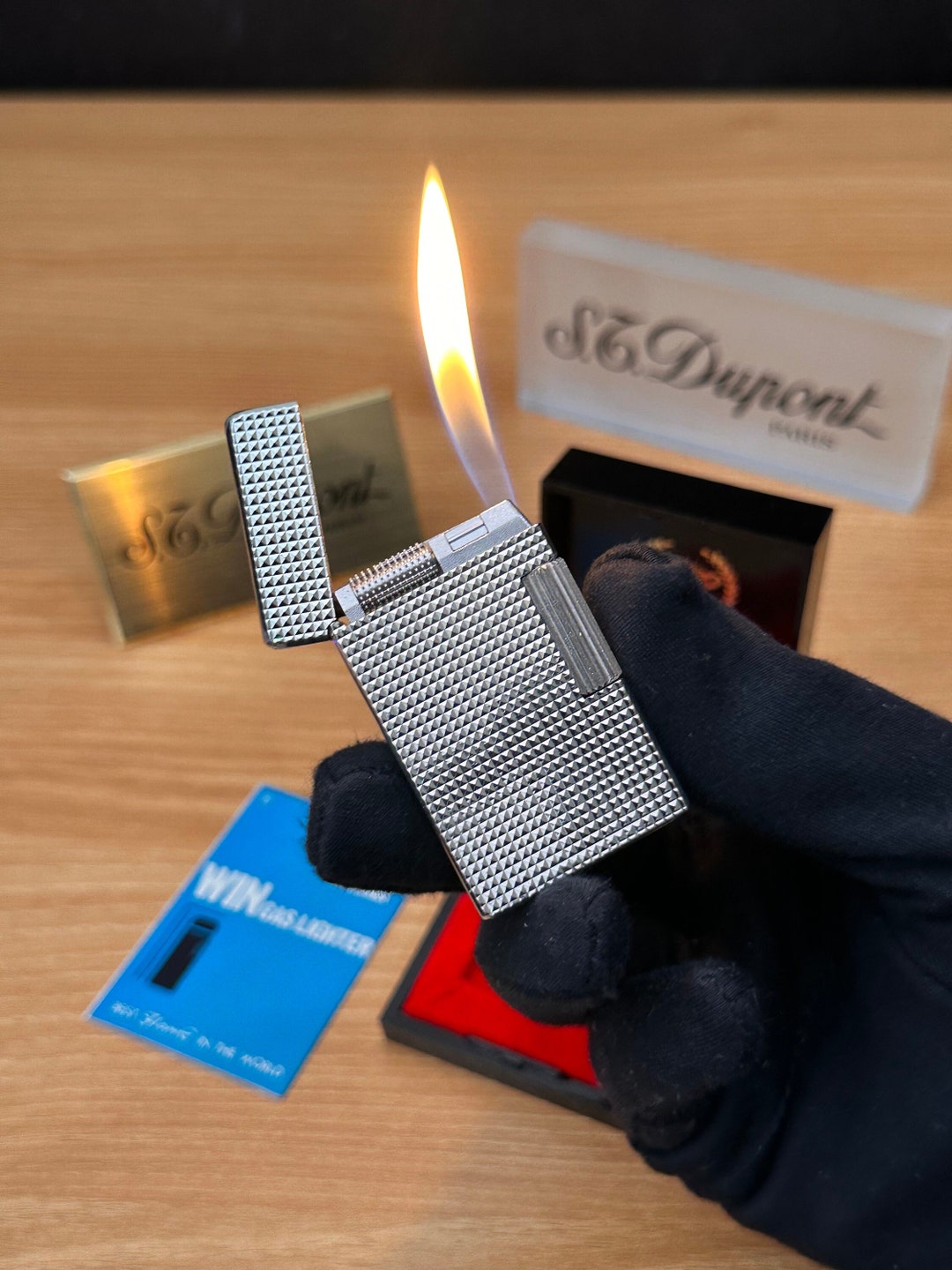 Vintage 1980 Win Silver Finish High Quality Lighter \ With Box and ...