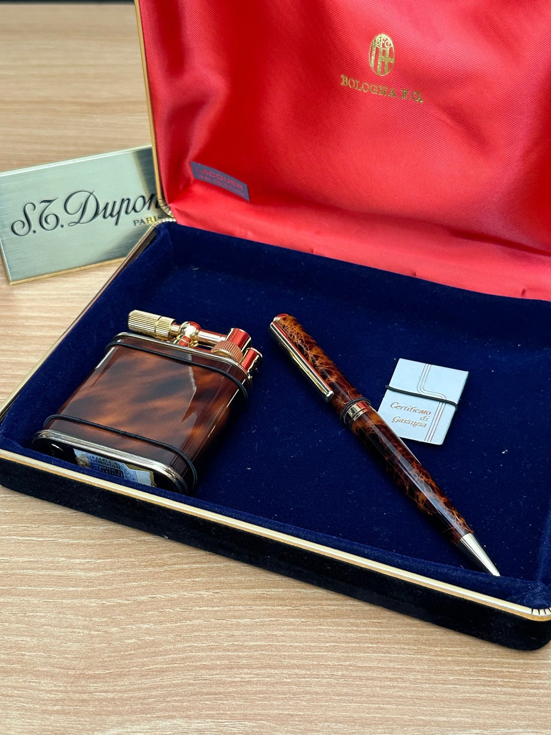 Vintage 1980 Luxury Zenith Lighter and Pen 18k Gold Finish ...