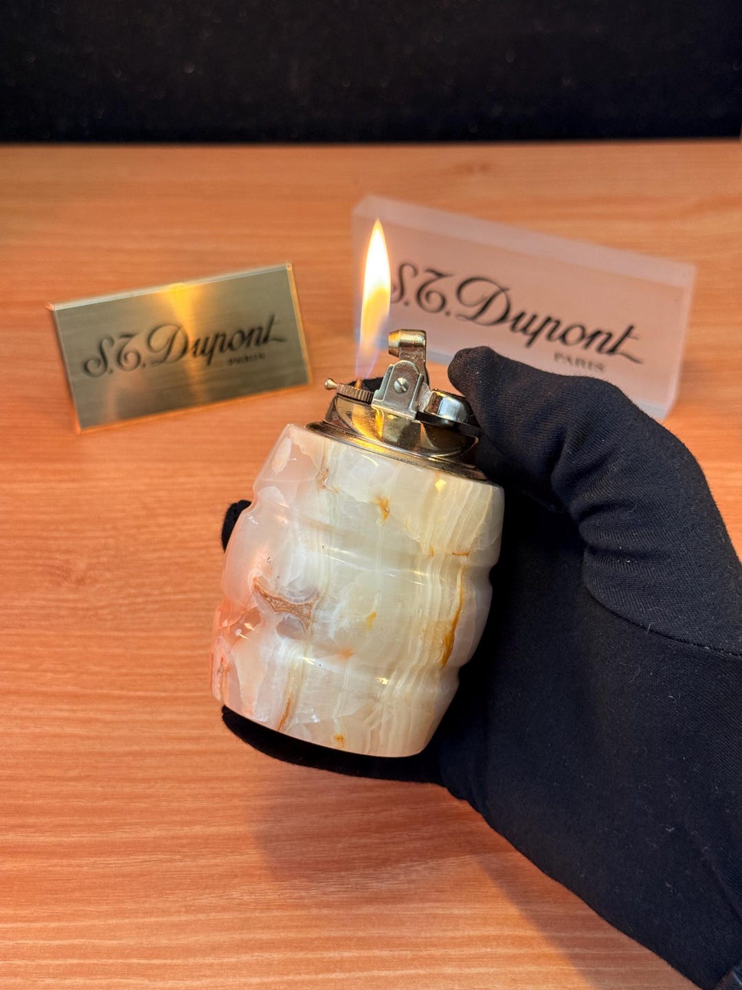 Vintage 1950s Butane Table Lighter: Real Stone Desk Decoration - Etsy