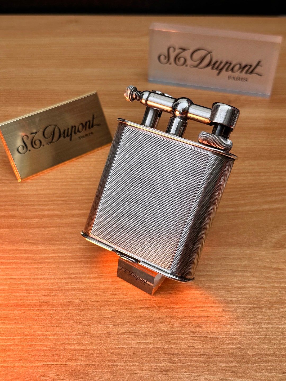 Antique Rare 1930 Dunhill Rego England Giant Heavy Silver Finish Table ...