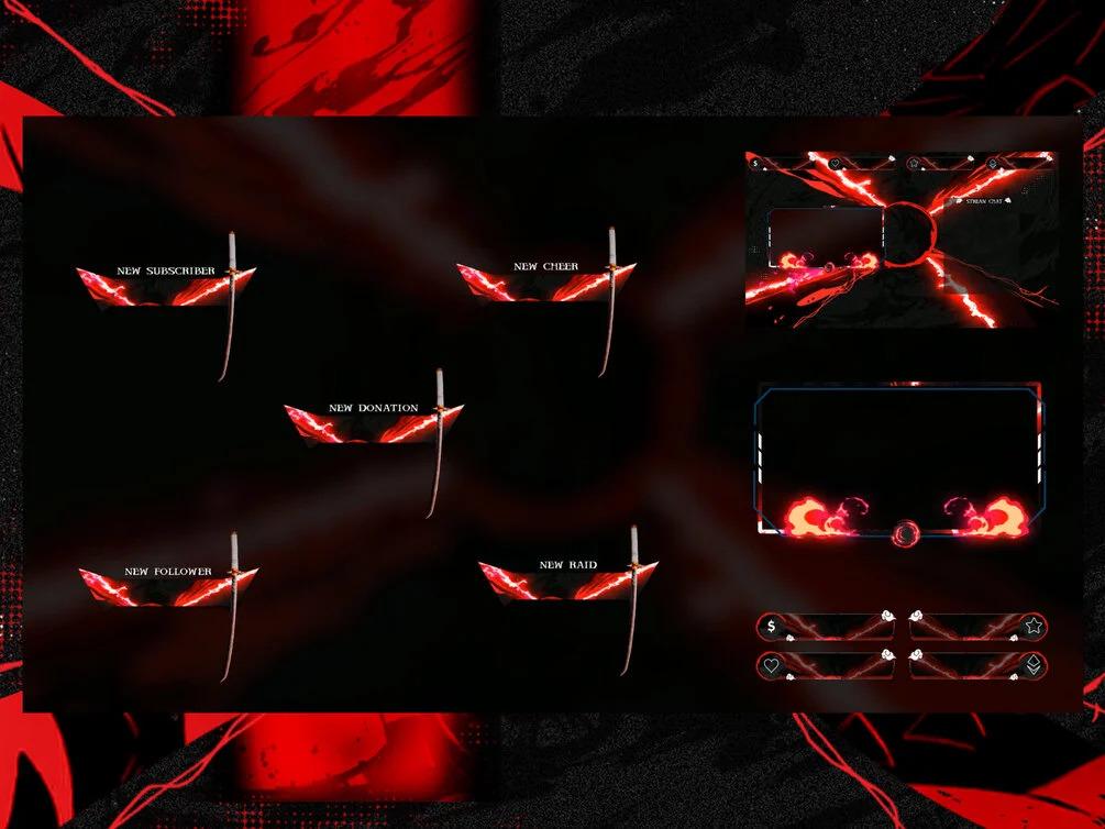 Animated Demon Fire Twitch Overlay Package Stream Game Overlay Games ...