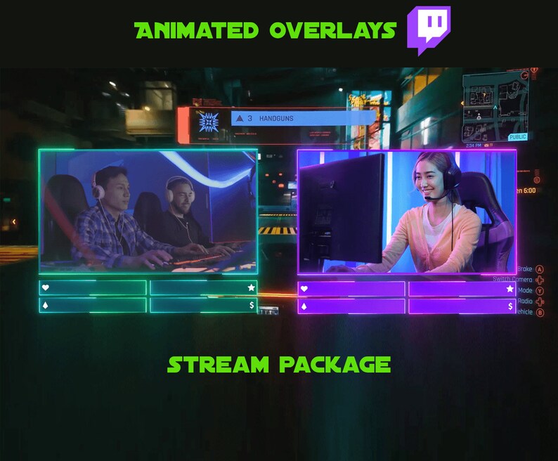 Dynamic Fusion of Neon Brilliance Elevating Your Twitch Animated ...