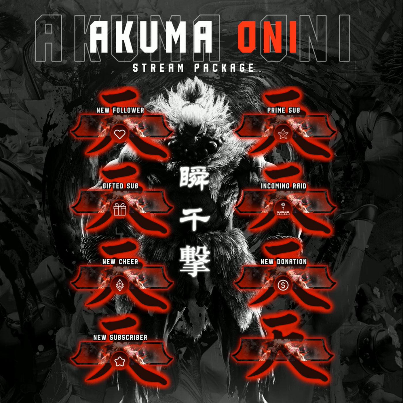 Akuma Oni Animated Twitch Overlay Package Stream Game Overlay Games ...