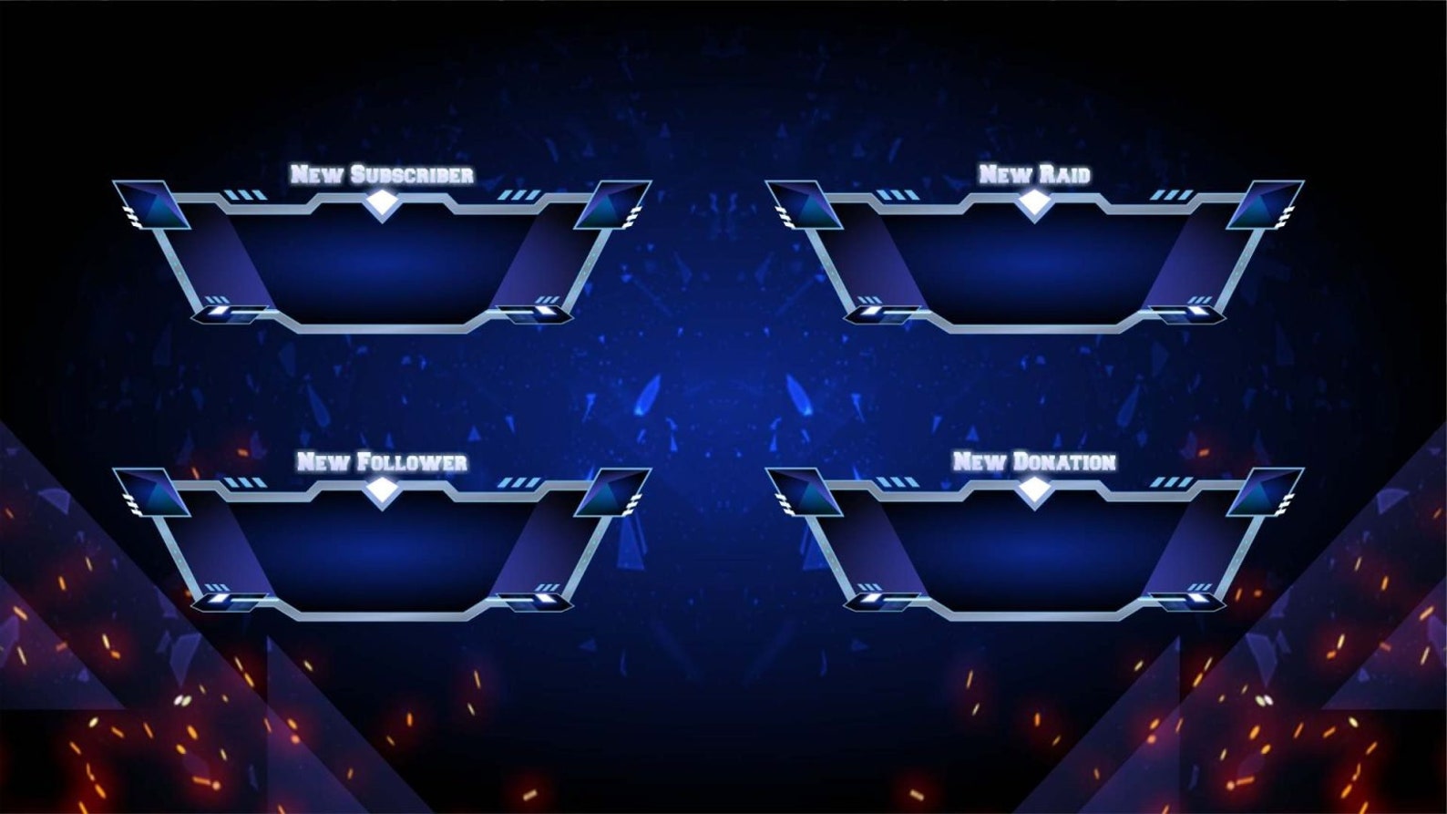 OVERLAYS Wonderful Blue Showtime Twitch Overlay Stream Style Twitch ...