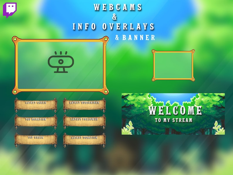 Premium Animated Twitch Overlay Package Stream Game Overlay RPG Games ...