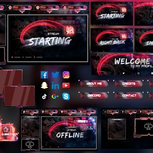 Yakuza Stream Package: Animated Japanese Overlays in Black and Red ...
