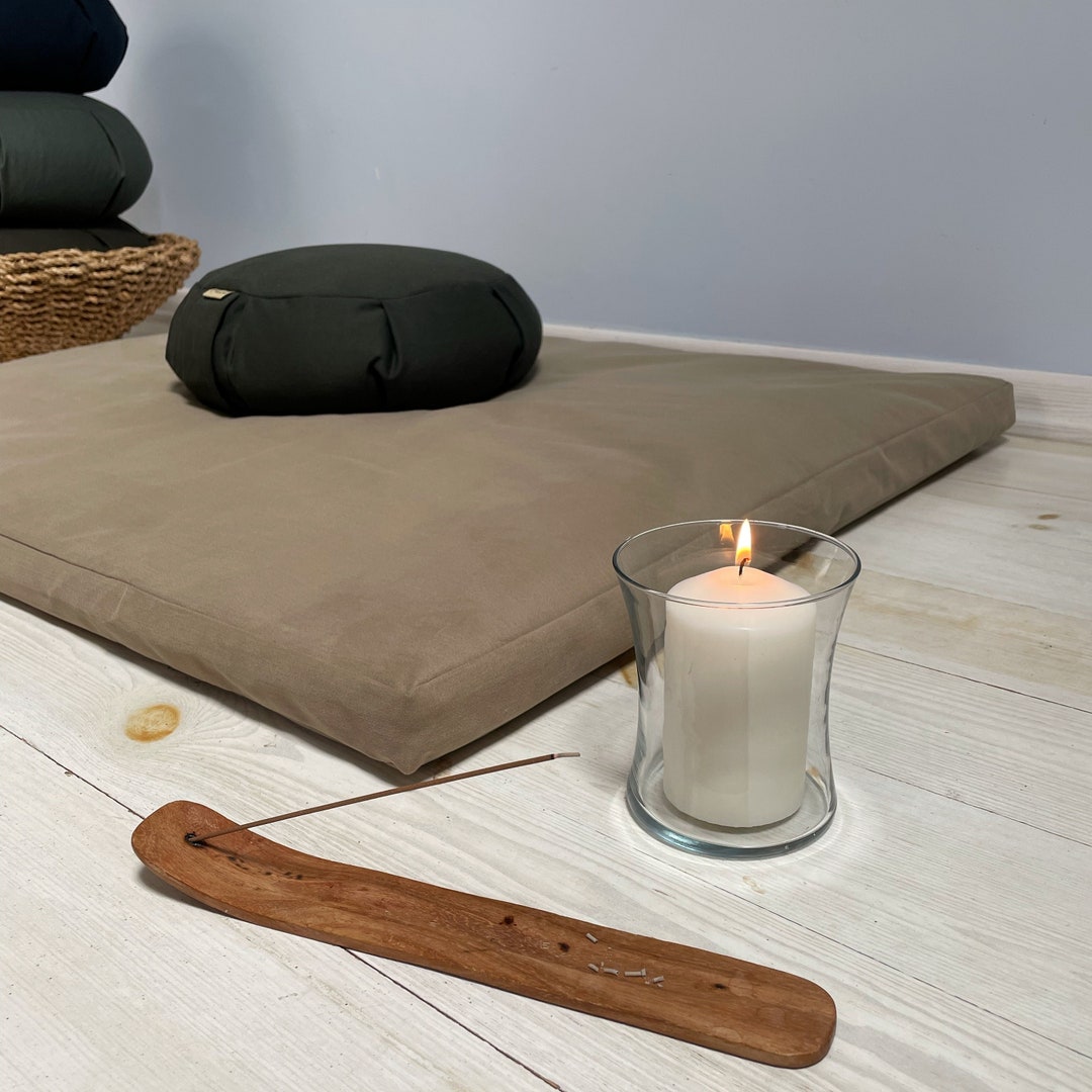 ZABUTON Meditation Mat / Organic Buckwheat Hulls / Easy Removable ...