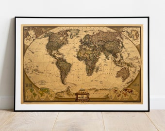 Antique Style Map | Etsy