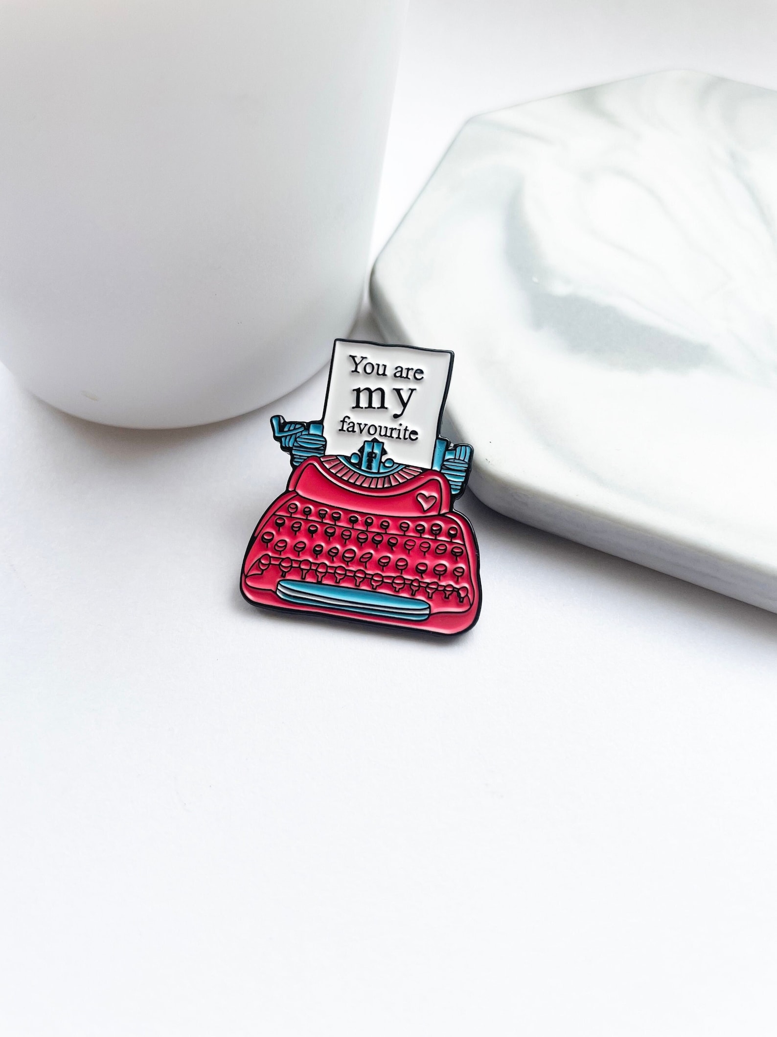 You're My Favourite Pin Vintage Typewriter Enamel Pin - Etsy