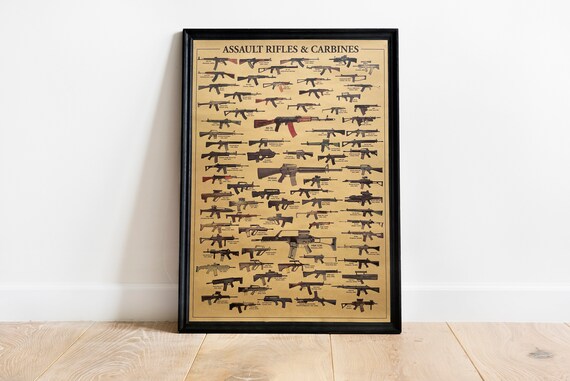 Assault Rifles Poster Guns Wall Prints Gifts for Gun Lover - Etsy UK