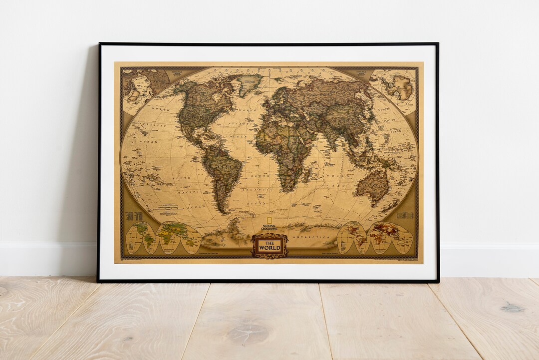 National Geographic World Map World Map Wall Art World Wall Map World ...