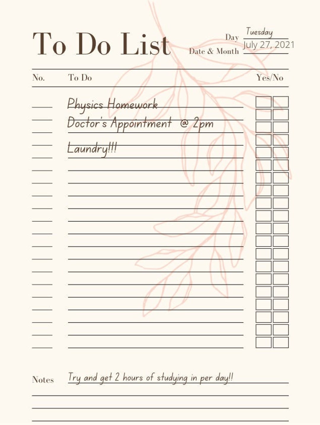 Boho To-do List digital Download - Etsy