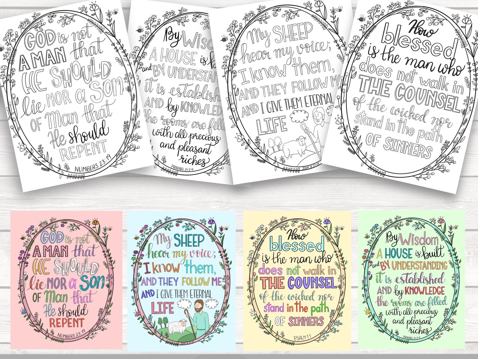 Bible Verse Coloring Pages and Full Color Illustrations Bible Verse ...