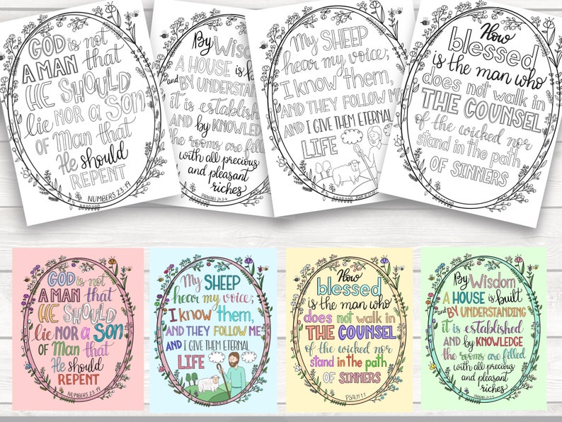 Bible Verse Coloring Pages and Full Color Illustrations | Bible Verse ...
