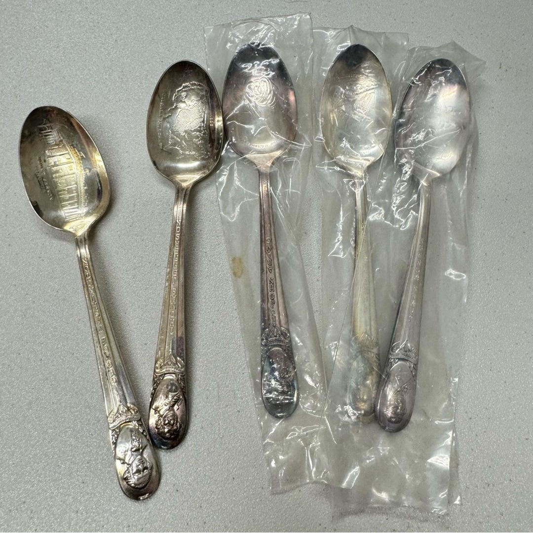 Vintage Collector Spoons Set of 5 Presidents Silver Plated - Etsy