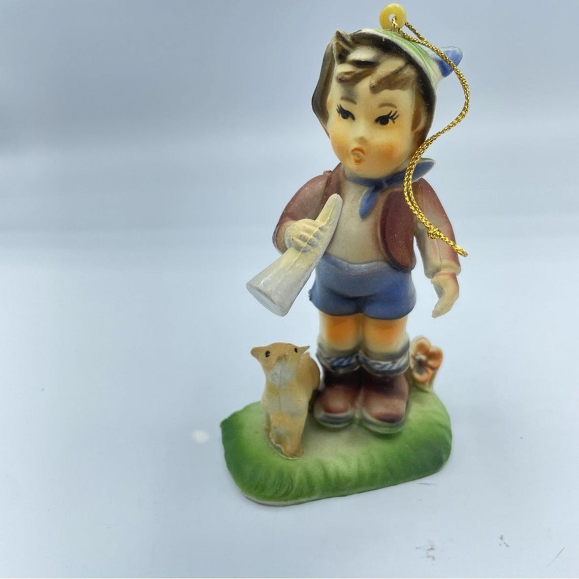 Vintage Plastic Boy With Bugle Hummel Style Figurine Home Decor Shelf ...