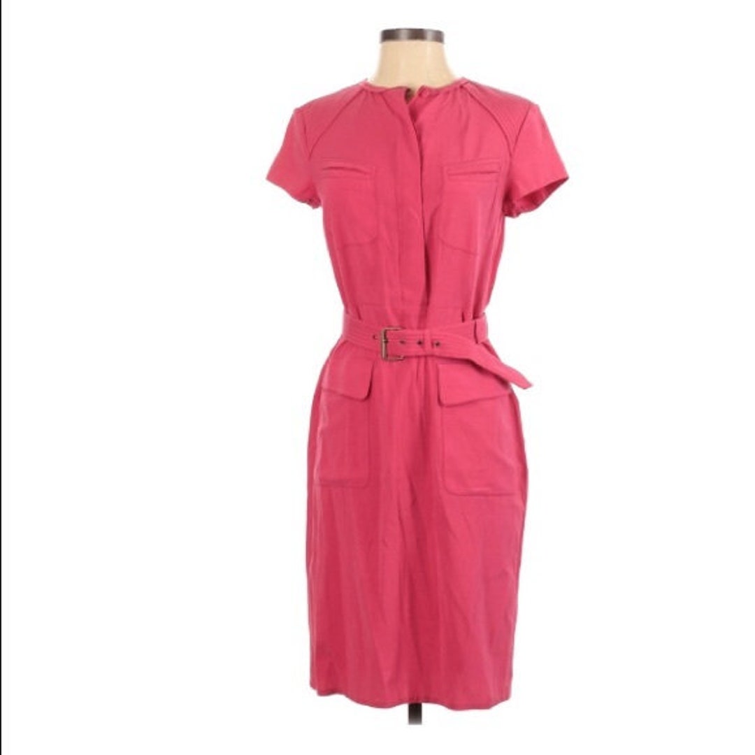 Magaschoni Collection Vintage Pink Belted Dress 2 - Etsy